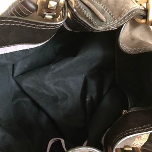 Jimmy Choo | Bags | Authentic Jimmy Choo Suede And Leather Handbag ...